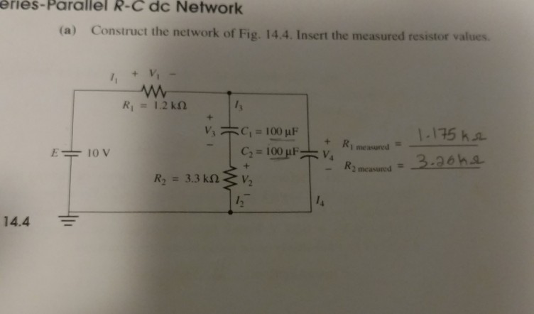 Solved Assuming ideal capacitors and using measured resistor | Chegg.com