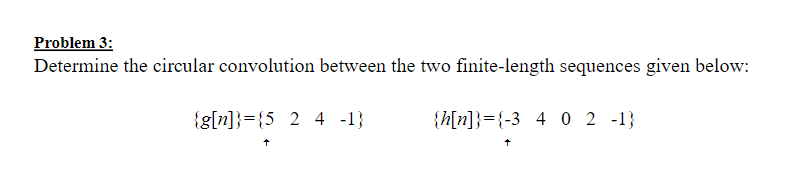 Problem 3: Determine the circular convolution between | Chegg.com