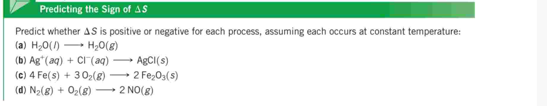 Solved Predicting the Sign of ΔSPredict whether ΔS is | Chegg.com