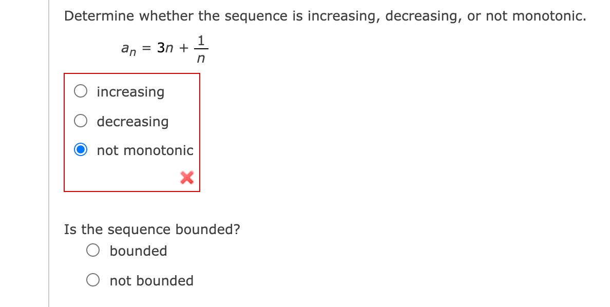 Solved Determine whether the sequence is increasing, | Chegg.com