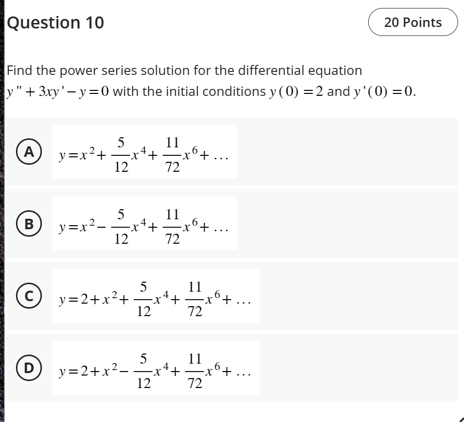 Solved Find the power series solution for the differential | Chegg.com Solved Find the power series solution for the differential | Chegg.com