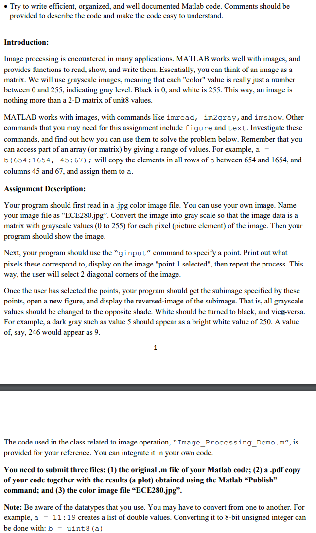 Solved - Try to write efficient, organized, and well | Chegg.com