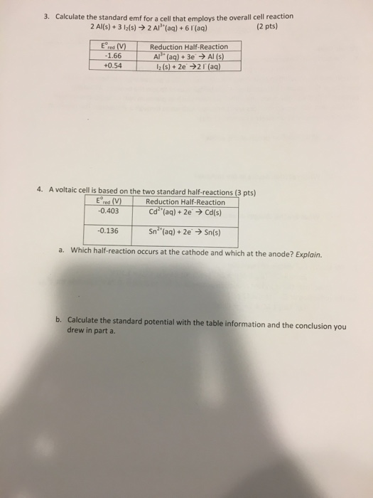 Solved Calculate the standard emf for a cell that employs | Chegg.com