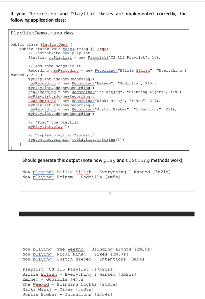 Solved 1. Class Recording that: a) has three attributes / | Chegg.com