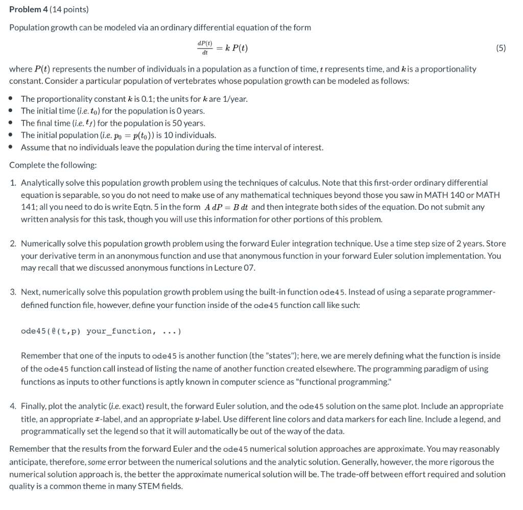 Solved Code has to be in MATLAB and the final code should | Chegg.com