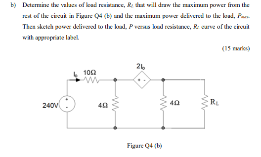 Solved b) Determine the values of load resistance, R that | Chegg.com