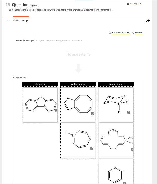 Solved 15Question (1 point) Sort the following molecules | Chegg.com