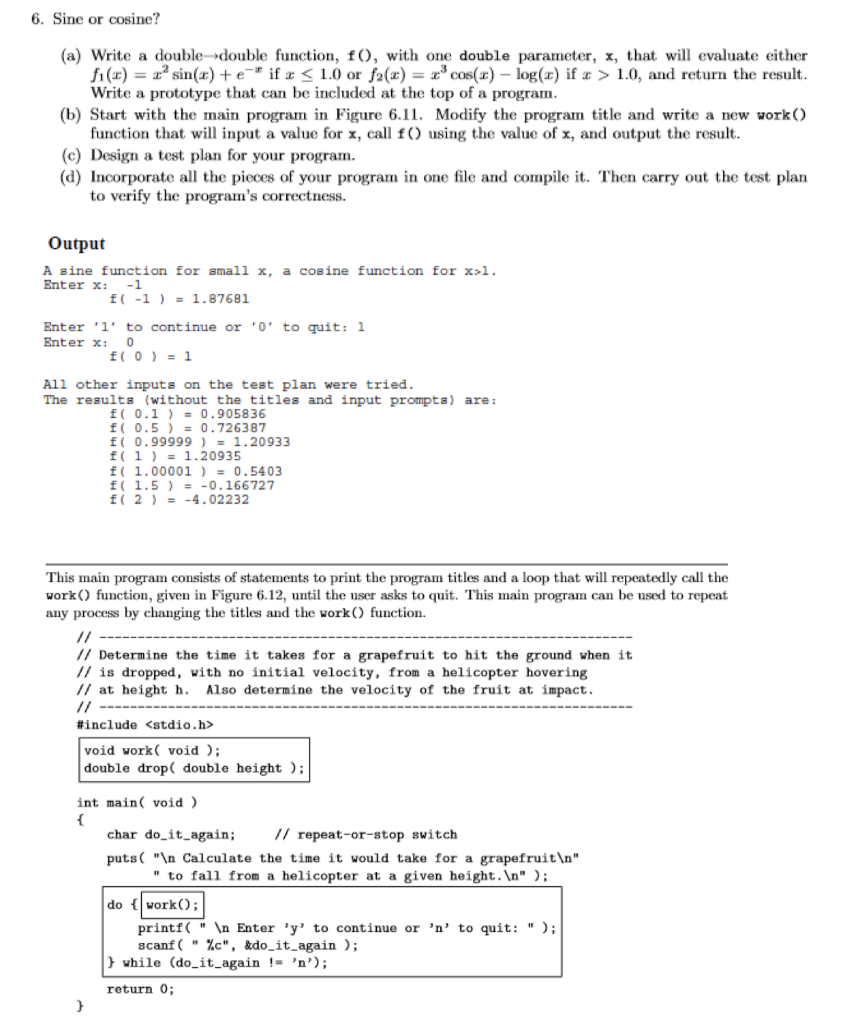 Solved 6. Sine or cosine? (a) Write a double double | Chegg.com