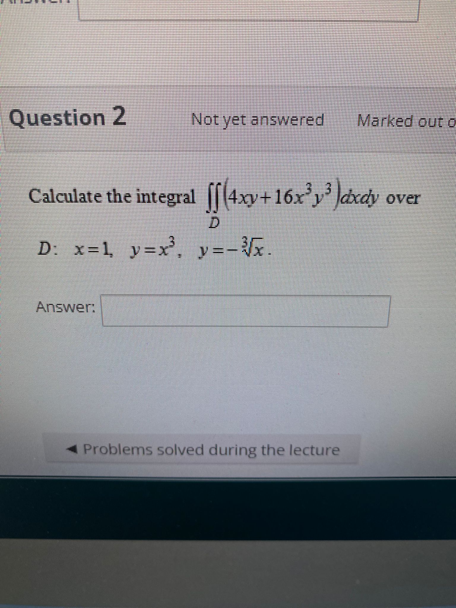 Solved Calculate the integral ∬D(4xy+16x3y3)dxdy over | Chegg.com