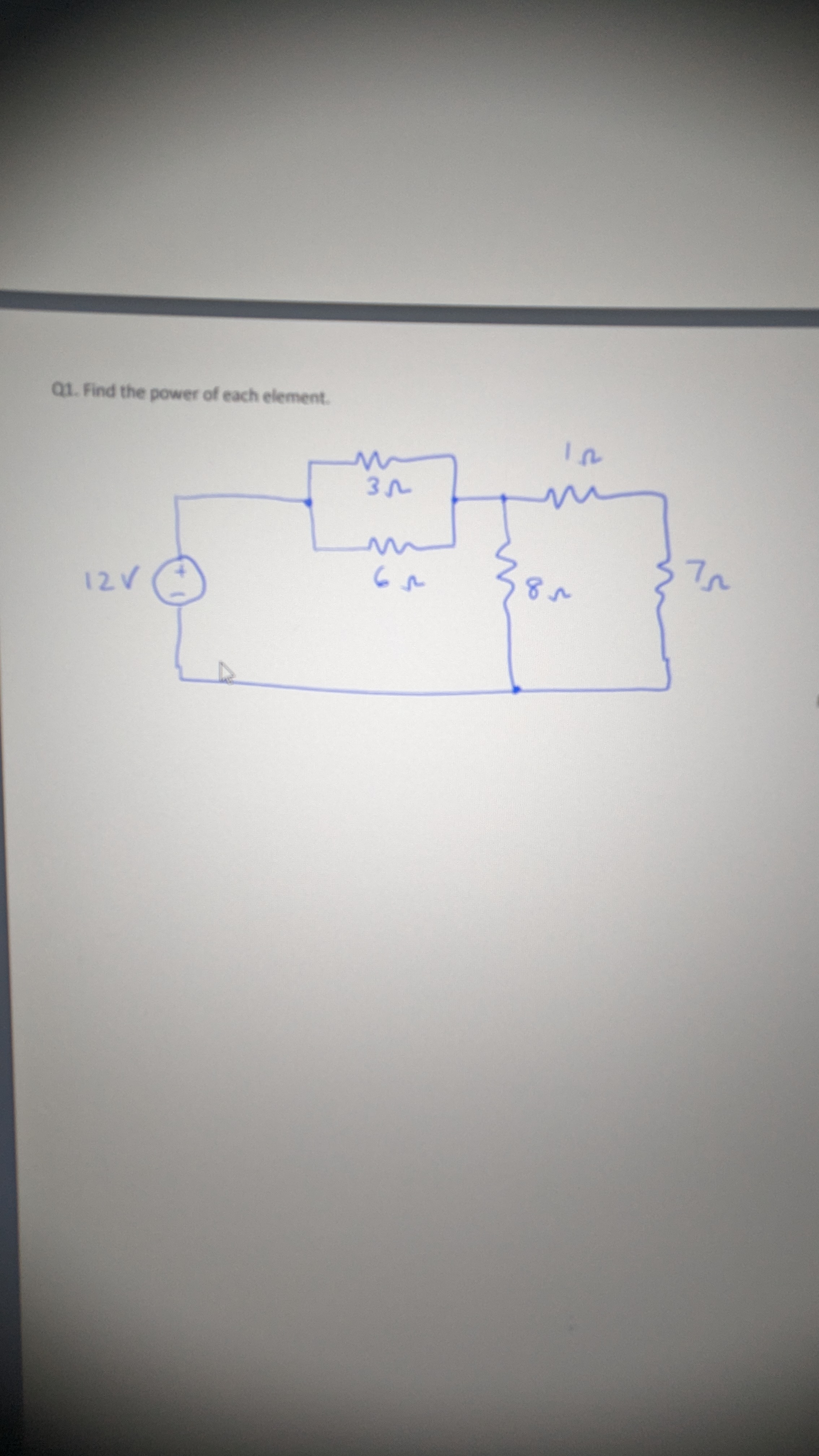 Solved Find the power of each element | Chegg.com