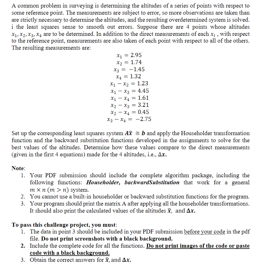 Solved A common problem in surveying is determining the | Chegg.com