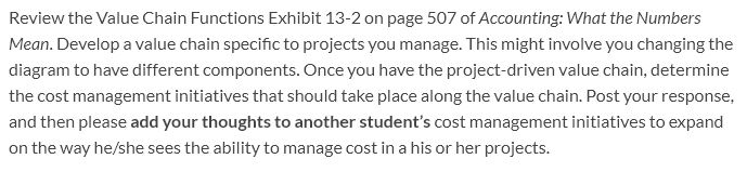 Review the Value Chain Functions Exhibit 13-2 on page | Chegg.com