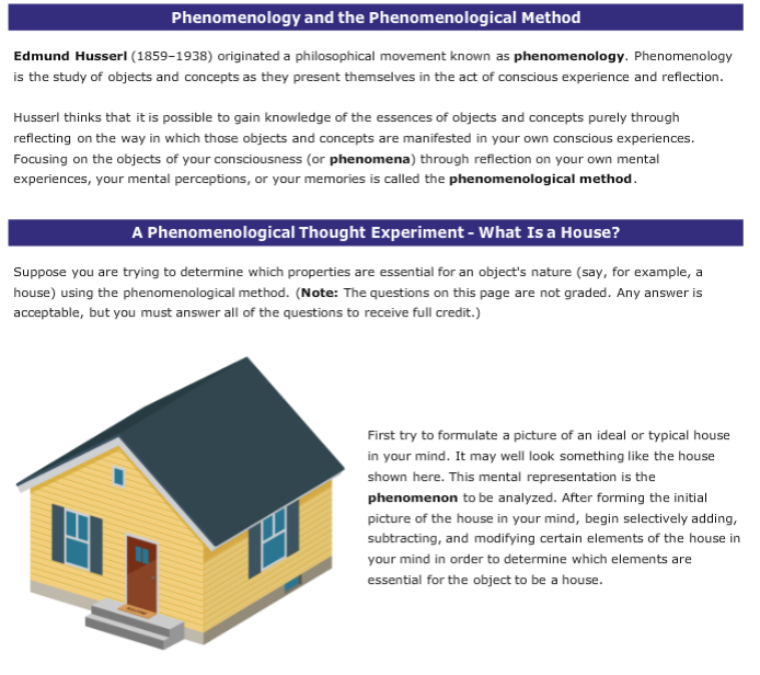 Phenomenology and the Phenomenological Method Edmund | Chegg.com