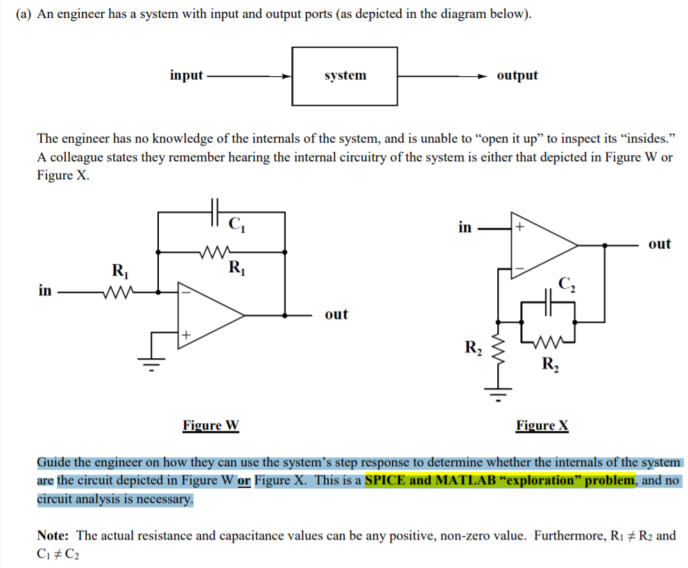 Solved (a) An engineer has a system with input and output | Chegg.com