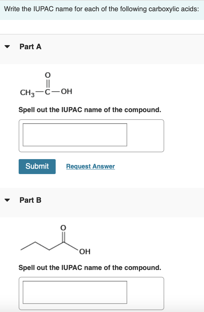 Solved Write the IUPAC name for each of the following | Chegg.com