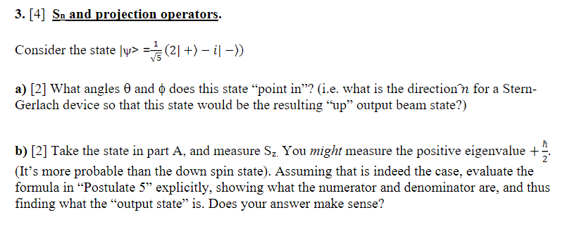 Solved 3. [4] Sn and projection operators. Consider the | Chegg.com
