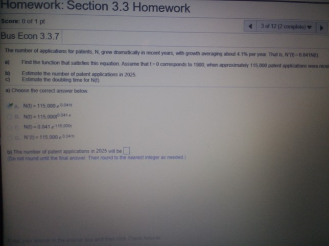 Solved Homework Section 3 3 Homework Score 0 Of 1 Pt Bus