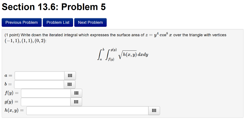 Solved Section 13.6: Problem 5 Previous Problem Problem List | Chegg.com