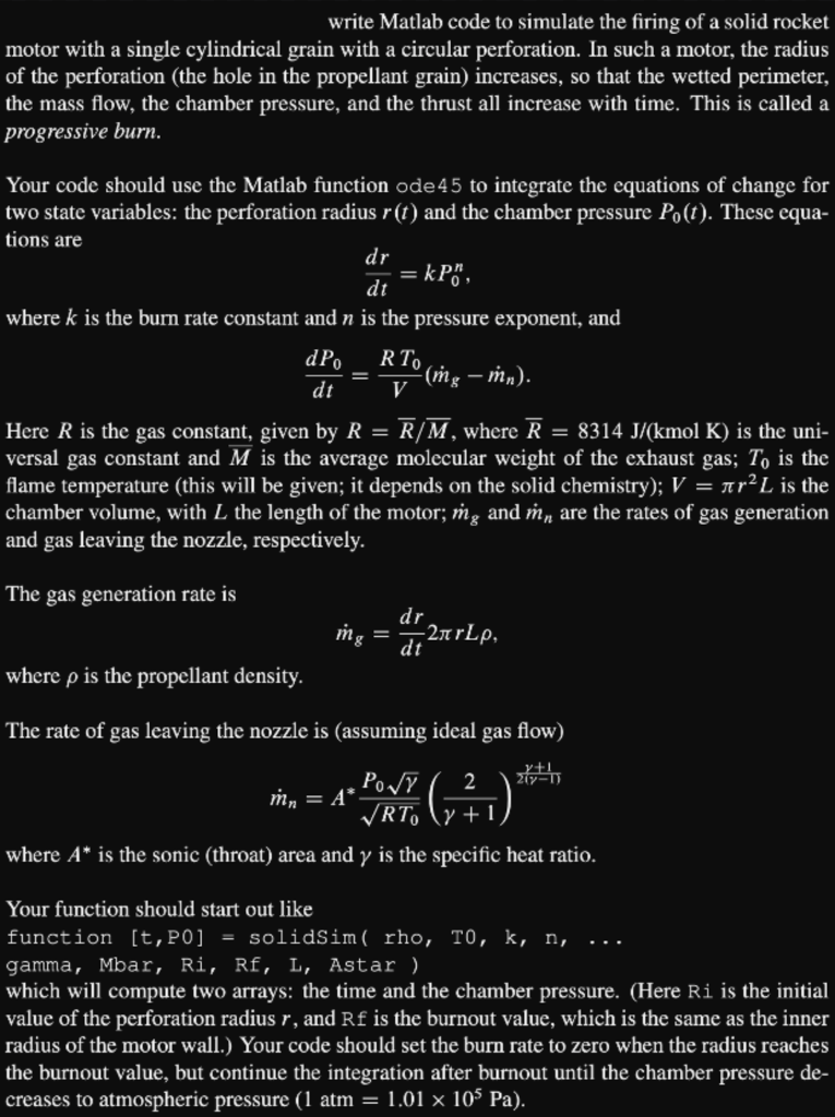 Solved write Matlab code to simulate the firing of a solid | Chegg.com