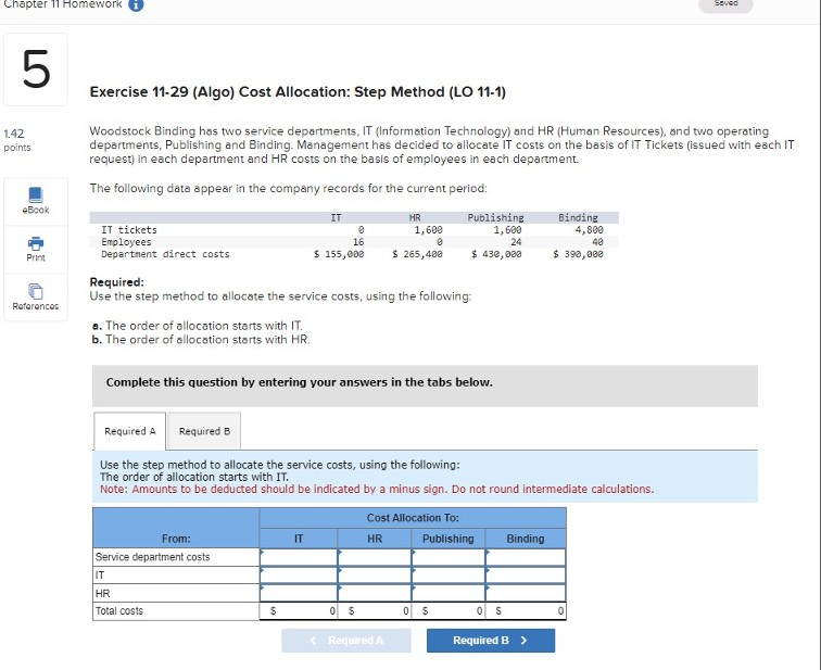 Solved Exercise 11-29 (Algo) ﻿Cost Allocation: Step Method | Chegg.com