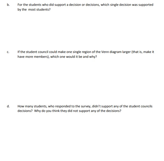 Solved 2. The student council wants to know what activities | Chegg.com