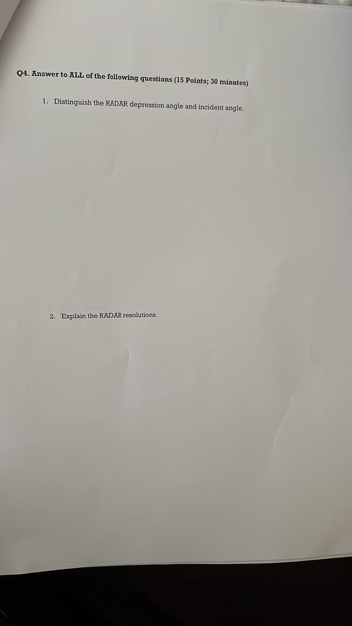 Solved Q4. Answer to ALL of the following questions (15 | Chegg.com