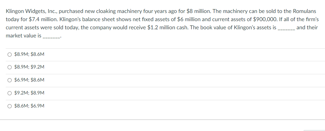 Solved Klingon Widgets, Inc., purchased new cloaking | Chegg.com