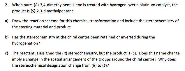 Solved When pure (R)-3,4-dimethylpent-1-ene is treated with | Chegg.com