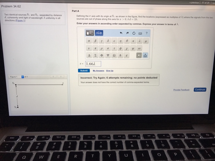 Solved Two identical sources S_1 and S_2, separated by | Chegg.com