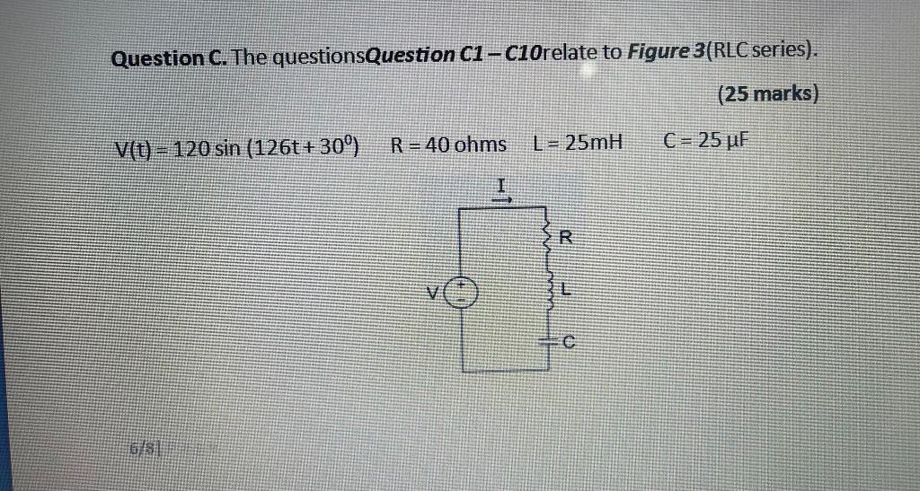 Solved Question C8. The value of circuit resonant frequency | Chegg.com