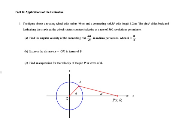 Solved Part B: Applications of the Derivative 1. The figure | Chegg.com