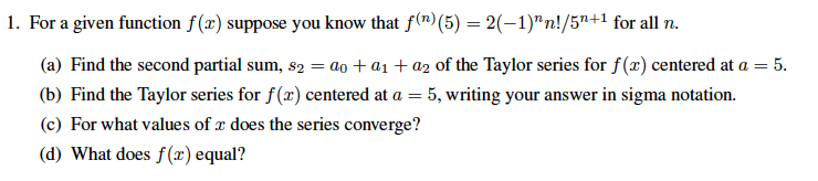 Solved 1. For a given function f(x) suppose you know that | Chegg.com
