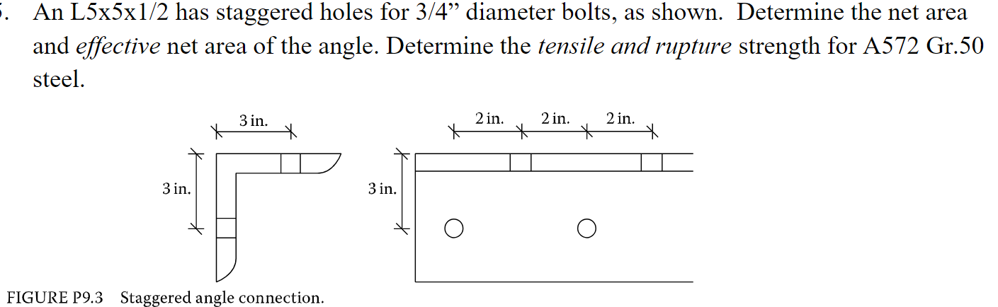 Solved and effective net area of the angle. Determine the | Chegg.com