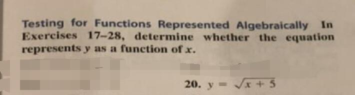 Solved Testing for Functions Represented Algebraically In | Chegg.com