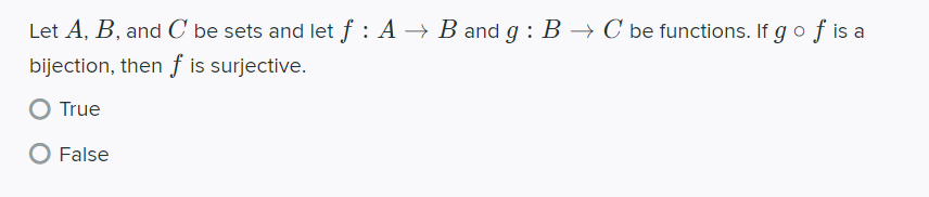 Solved Let A, B, and C be sets and let f : A + B and g:B + C | Chegg.com