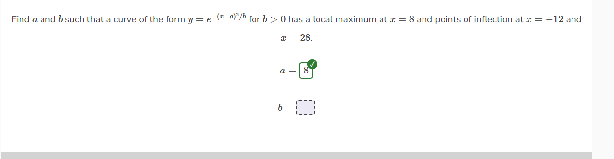 Solved Find a and b ﻿such that a curve of ﻿the form | Chegg.com