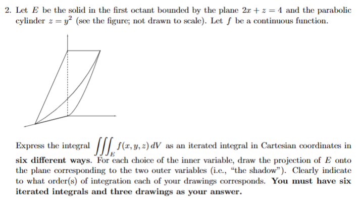 Solved 2. Let E be the solid in the first octant bounded by | Chegg.com