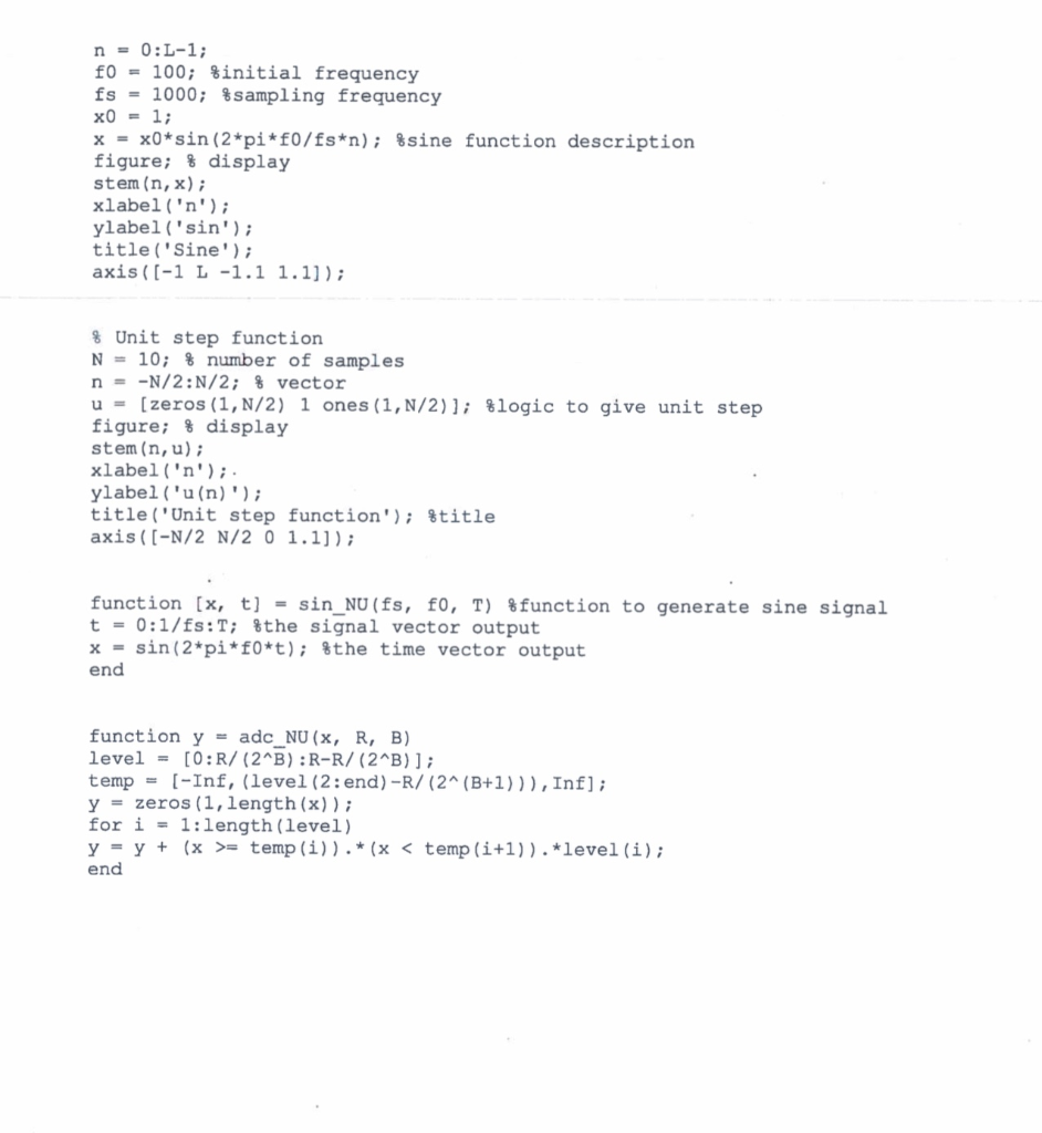 Solved Exercise 1: Basic digital signals (a) Write a MATLAB | Chegg.com