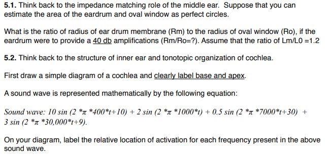 Solved 5.1. Think back to the impedance matching role of the | Chegg.com