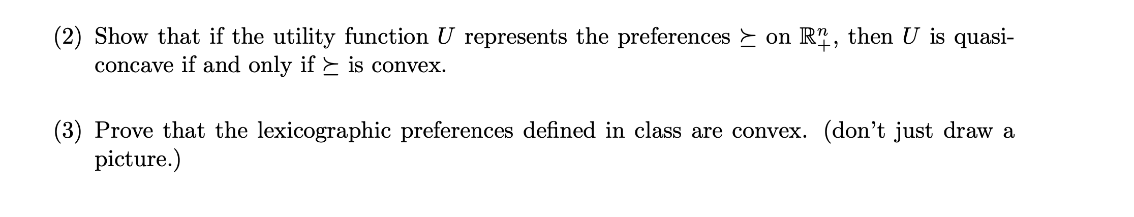 Solved (2) Show that if the utility function U represents | Chegg.com