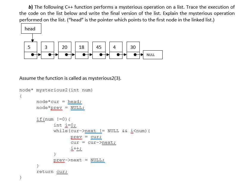 Solved b) The following C++ function performs a mysterious | Chegg.com