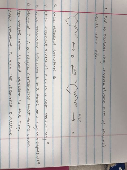 Solved reacts with #er. HeY a Drauu resonance suctantS uhich | Chegg.com