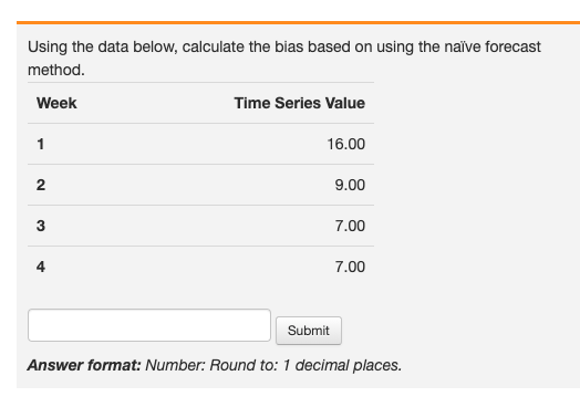 Solved Using the data below, calculate the bias based on | Chegg.com