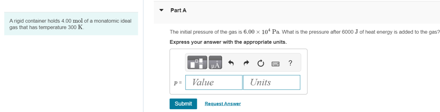 Solved A rigid container holds 4.00 mol of a monatomic ideal | Chegg.com