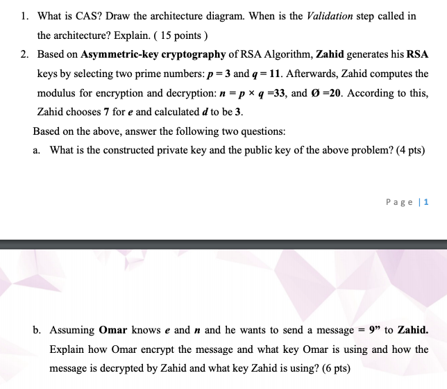 Solved 1. What is CAS? Draw the architecture diagram. When | Chegg.com