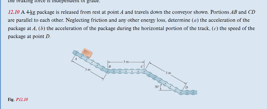 Solved bral inde 12.10 A 4-kg package is released from rest | Chegg.com