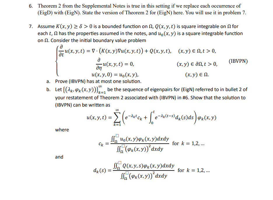 Solved (SOLVE ﻿BOTH PLEASE)Theorem 2 ﻿from the Supplemental | Chegg.com