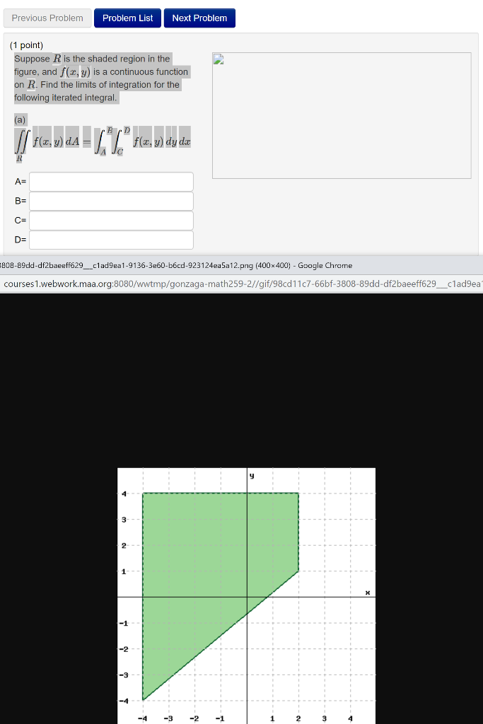 Solved Previous Problem Problem List Next Problem (1 point) | Chegg.com