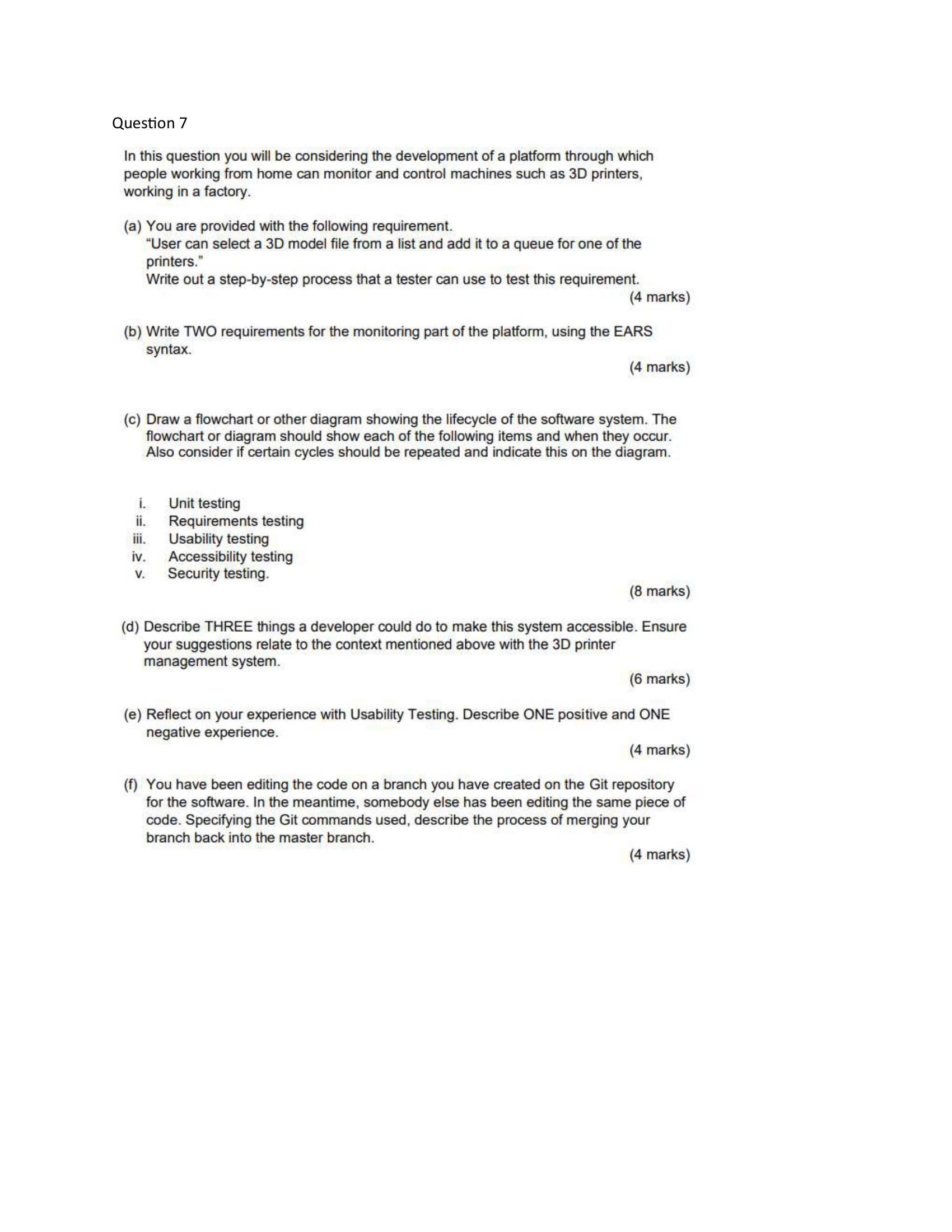 Solved (b) Write TWO requirements for the monitoring part of | Chegg.com