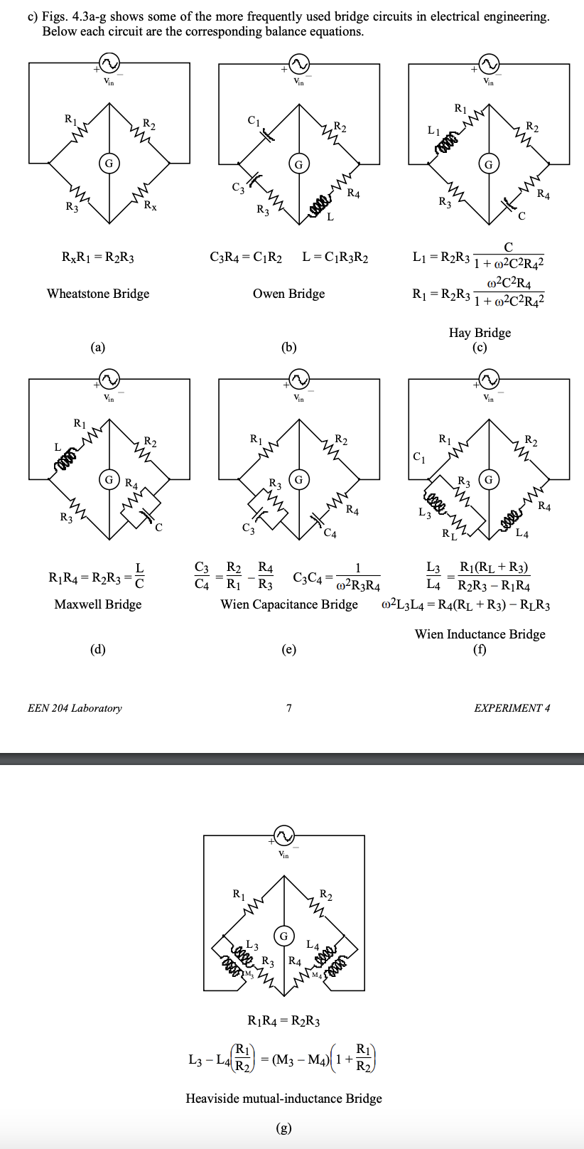 Solved c) Figs. 4.3a-g shows some of the more frequently | Chegg.com